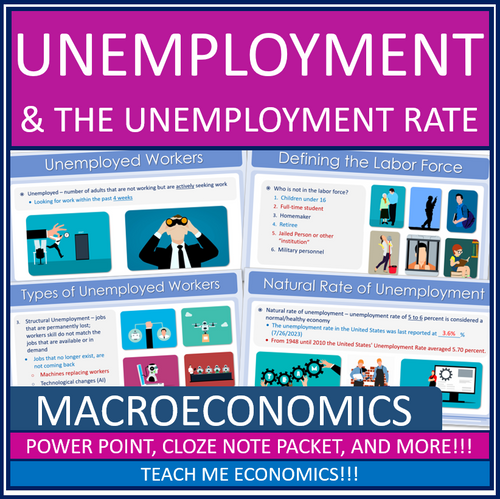 Unemployment Powerpoint and Note Packet Economics - Amped Up Learning