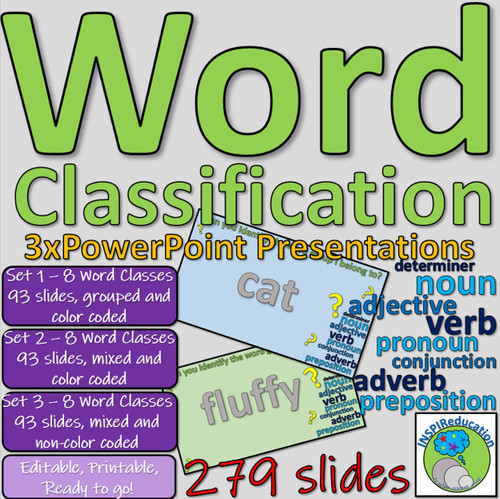 Word Classification PowerPoint Teaching Activities, 279 slides, Flash ...