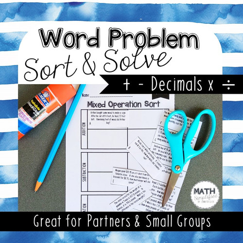 Sort and Solve: Decimal Word Problems - Amped Up Learning