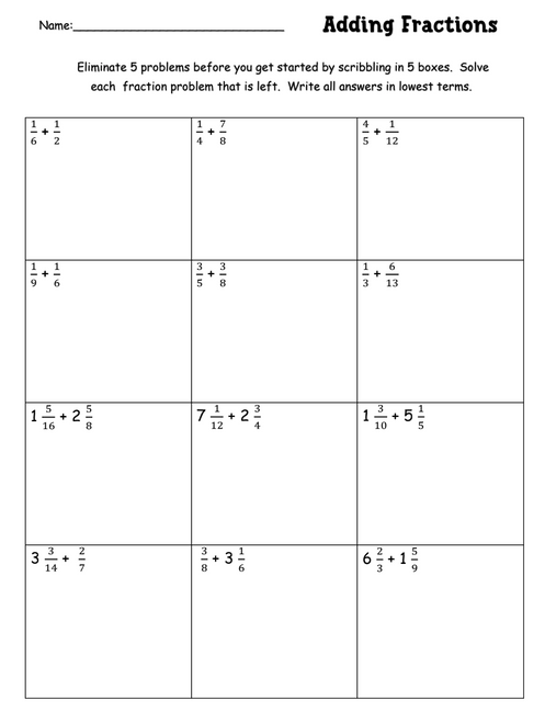 Fraction Operations Notes & Guided Practice