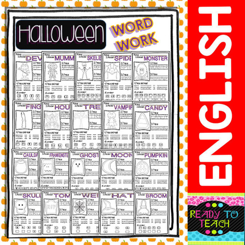 Halloween Free Word Work Mini-Set for Little Kids - FREE - Amped Up ...