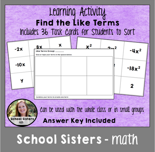 Combine Like Terms Digital Maze