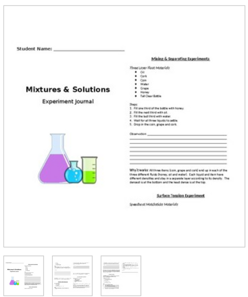 Mixtures, Compounds, and Solutions, oh My! Classification Worksheet ...