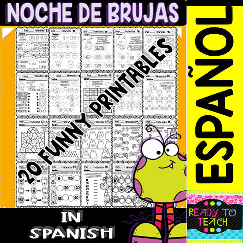 Halloween Maths Funny Worksheets - 20 B&W Printables - Set 1 - Amped Up ...