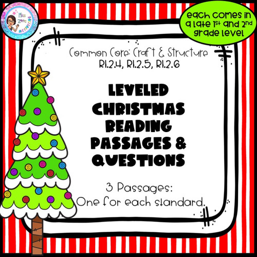 3 Leveled Christmas Reading Passages and Questions - Craft and ...
