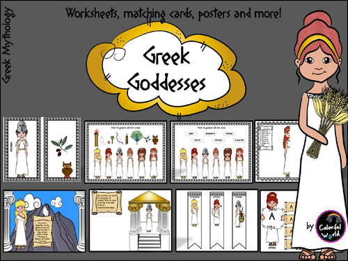 Greek Olympian Gods worksheets, matching cards, printables and more ...