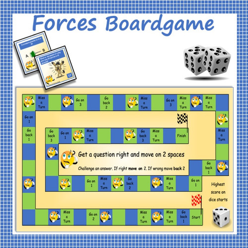 Forces - 48 Question Board Game for Pressure, Moments, Speed & Hooke's ...