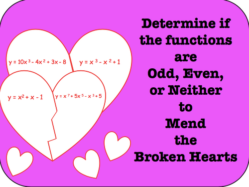 Determine if the functions are Odd, Even, or Neither to Mend Broken ...
