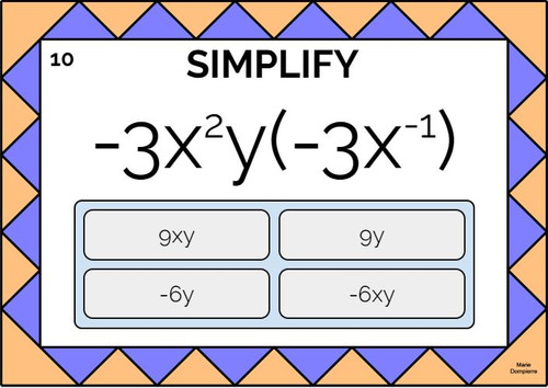 Product Rule of Exponents: Google Slides - 20 Problems - Amped Up Learning