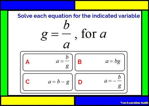 Rewriting Literal Equations: Google Slides Picture Puzzle - 16 Problems
