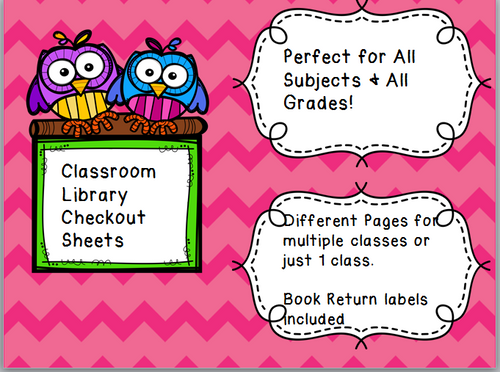 Classroom Library Checkout Sheet (All Grades) & Book Return Label ...