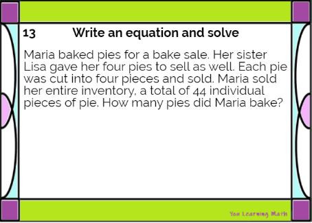 Systems of Equations Word Problems: Task Cards - 15 Problems