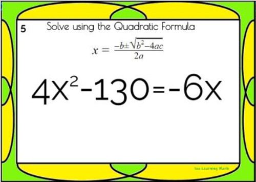 Using the Quadratic Formula and Finding the Discriminant: GOOGLE Forms ...