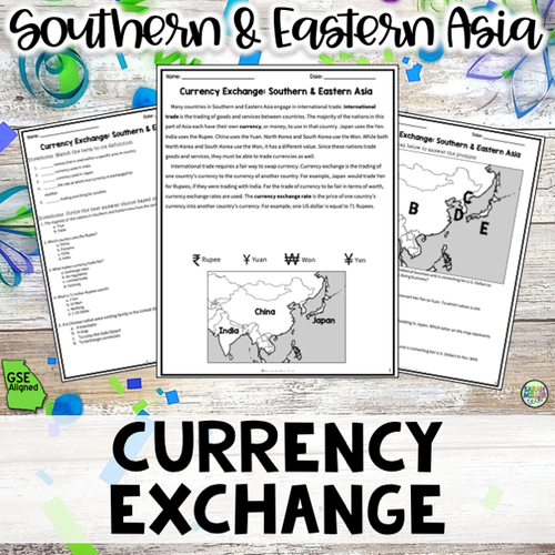 Currency Exchange in Southern & Eastern Asia Reading Packet (SS7E8 ...