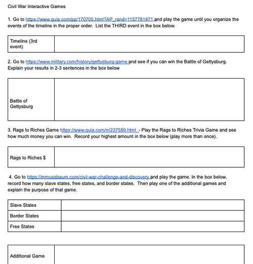 Civil War Simulation