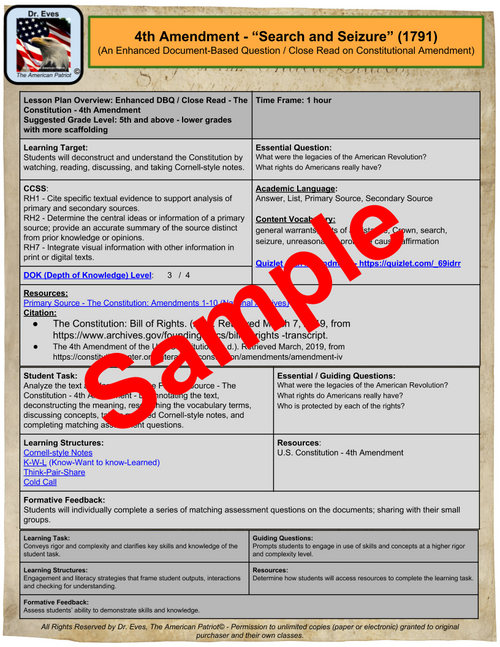 13th Amendment - "Slavery Abolished" - Enhanced DBQ Close Read - (PDF)