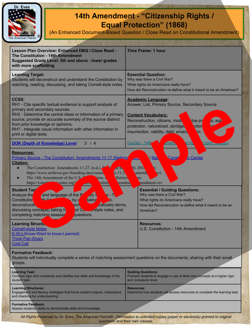 5th Amendment - "Rights of Accused Persons" - Enhanced DBQ - Close Read ...