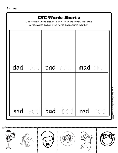 CVC WORDS Matching Worksheets - Amped Up Learning