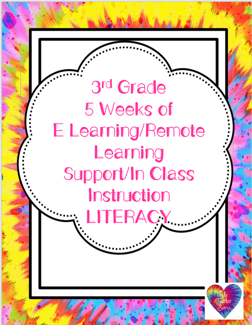Distance E Learning or In Class 5 Weeks Literacy Activities CCSS Based ...