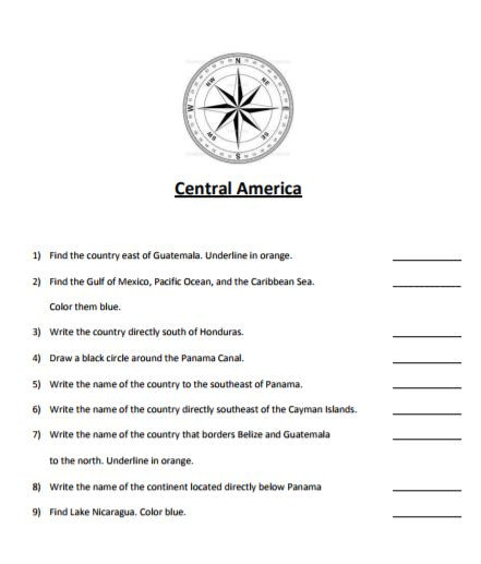 North America, Central America, and South America Map Scavenger Hunt ...