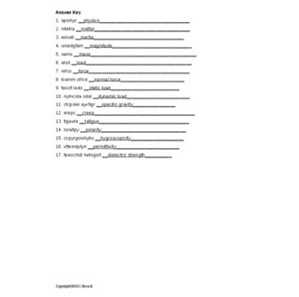 Physics In Construction Word Scramble Amped Up Learning