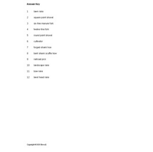 Landscaping Tools Word Scramble For A Plant Science Course Amped Up