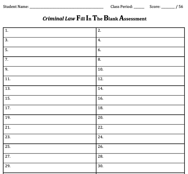 American Law: Criminal Law: UNIT STUDY GUIDE