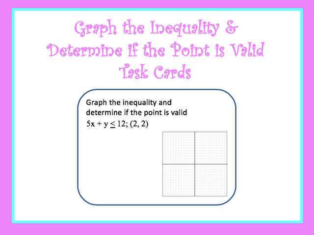 Determine if the Point Fits the Inequality Task Cards