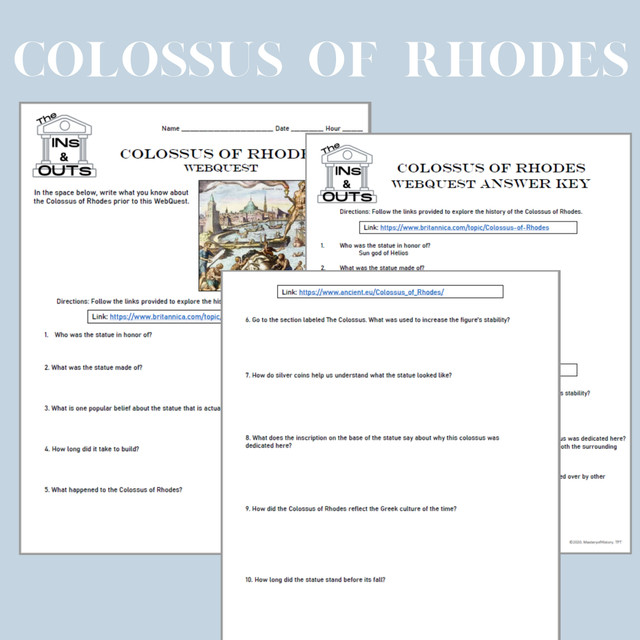 Colossus of Rhodes WebQuest (Google Compatible) - Amped Up Learning