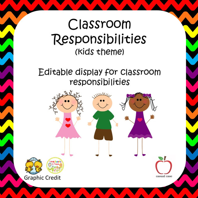Classroom Responsibility Chart (Kids Theme)