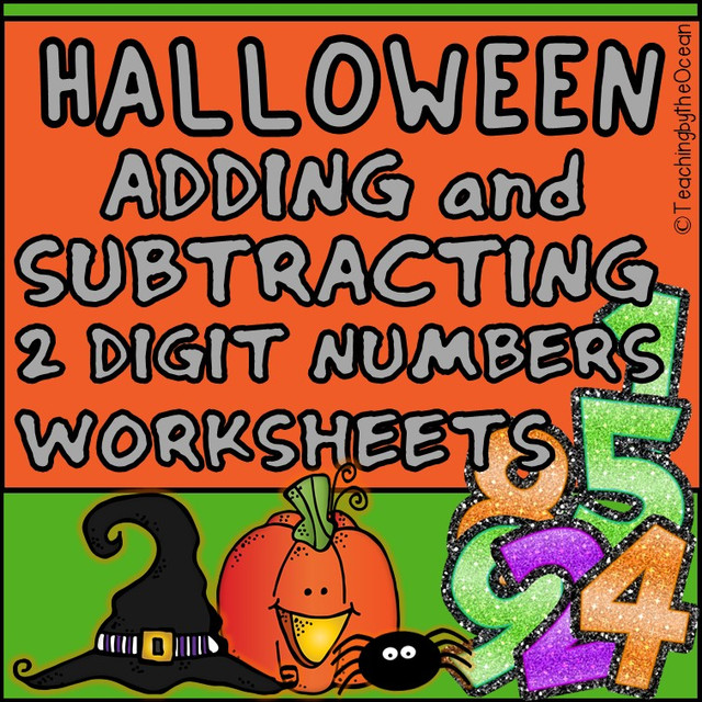 2 Digit Addition and Subtraction Worksheets - Halloween Themed - Amped ...