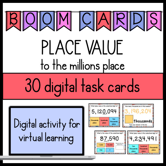 4th Grade Rounding to the Millions Digital Boom Cards for Distance Learning