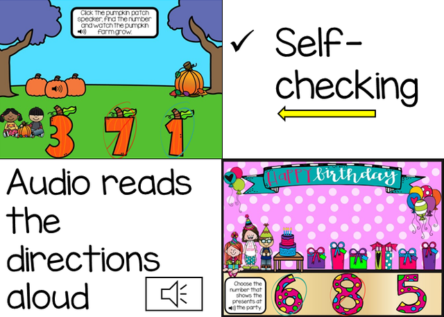 Number Recognition and Counting Objects Boom Cards