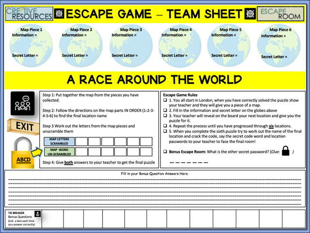 Statistics Math - Escape room, Statistics