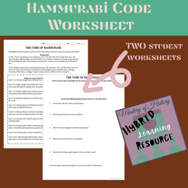 Code of Hammurabi Escape Room Activity,