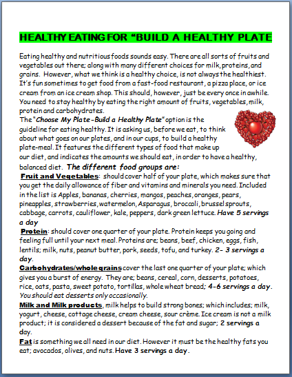 Build a Healthy Plate-Nutrition - Amped Up Learning