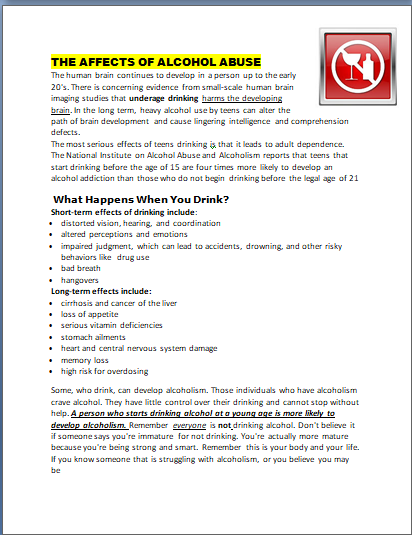 The Danger of Tobacco, Alcohol and Drugs - Amped Up Learning