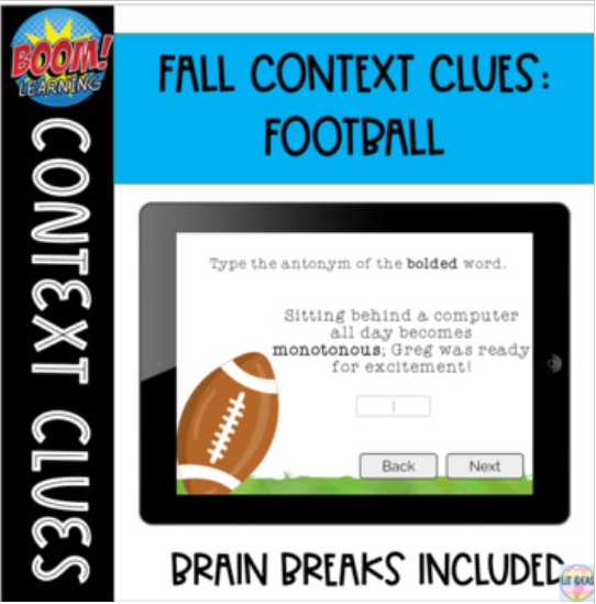 Context Clues: Fall BOOM cards