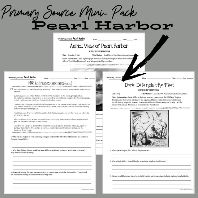 Pearl Harbor Primary Source Mini-Pack (Google Compatible)