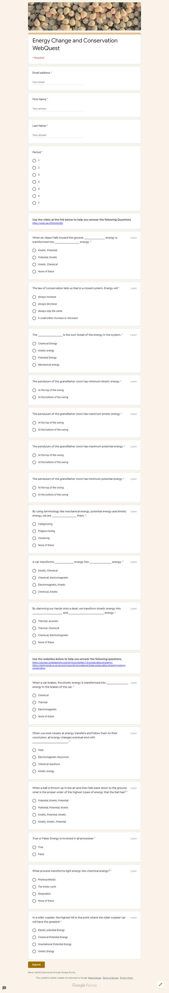 Energy Change and Conservation WebQuest Google Form (MS-PS3-5)