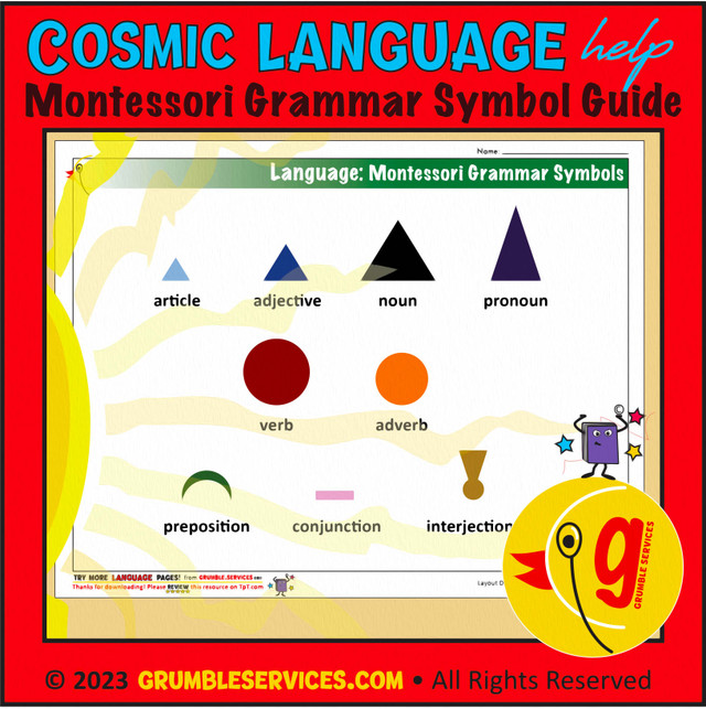 Montessori Grammar Symbols: Parts of Speech Montessori GUIDE ...