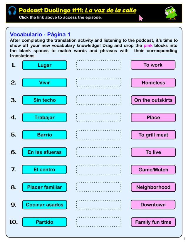 Listening Activity Guide | Duolingo Spanish Podcast #11: La voz de la calle