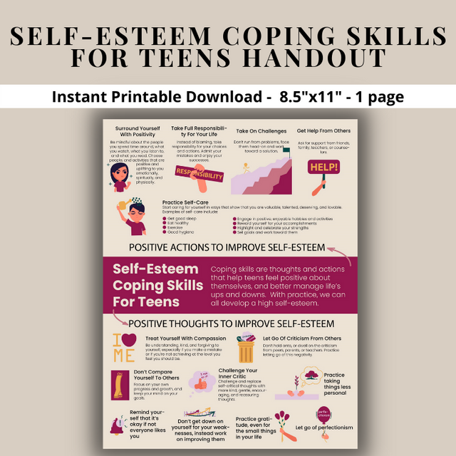 Self-Esteem Coping Skills For Teens - Self Confidence Social Emotional ...