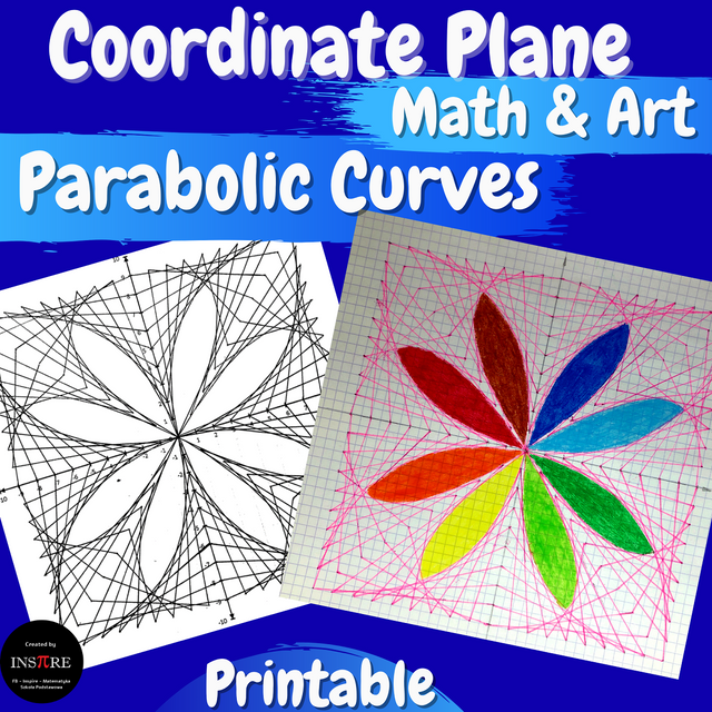 Parabolic Curves Math & Art Coordinate Plane Graphing 4 Quadrants ...