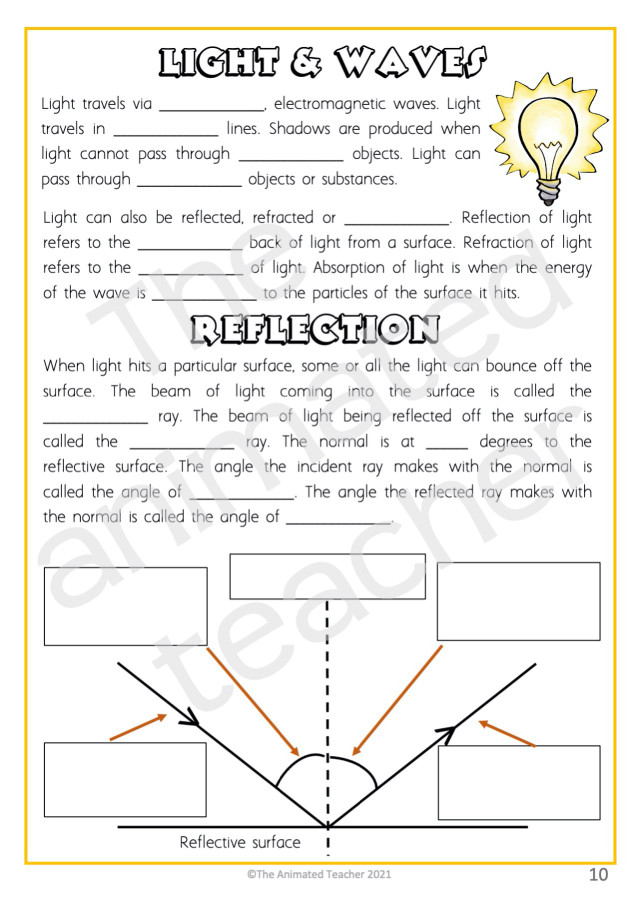 Light & Waves Doodle note worksheets