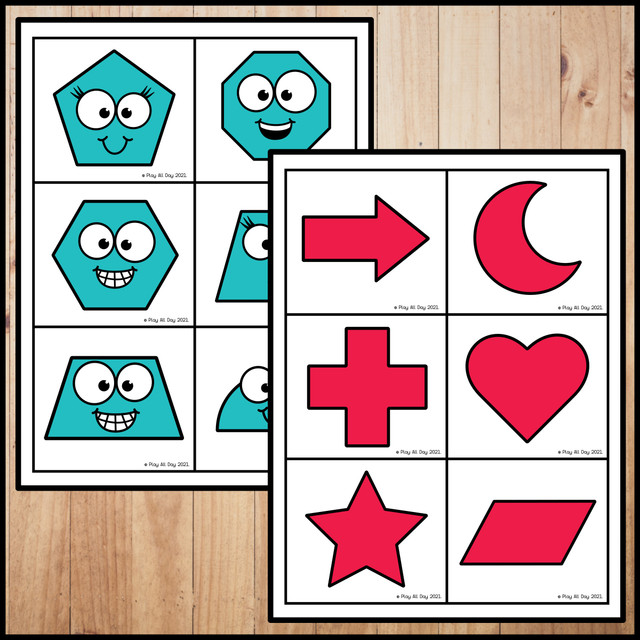 2D Shapes Hide & Seek | pocket Chart Game | 2D Shapes Recognition