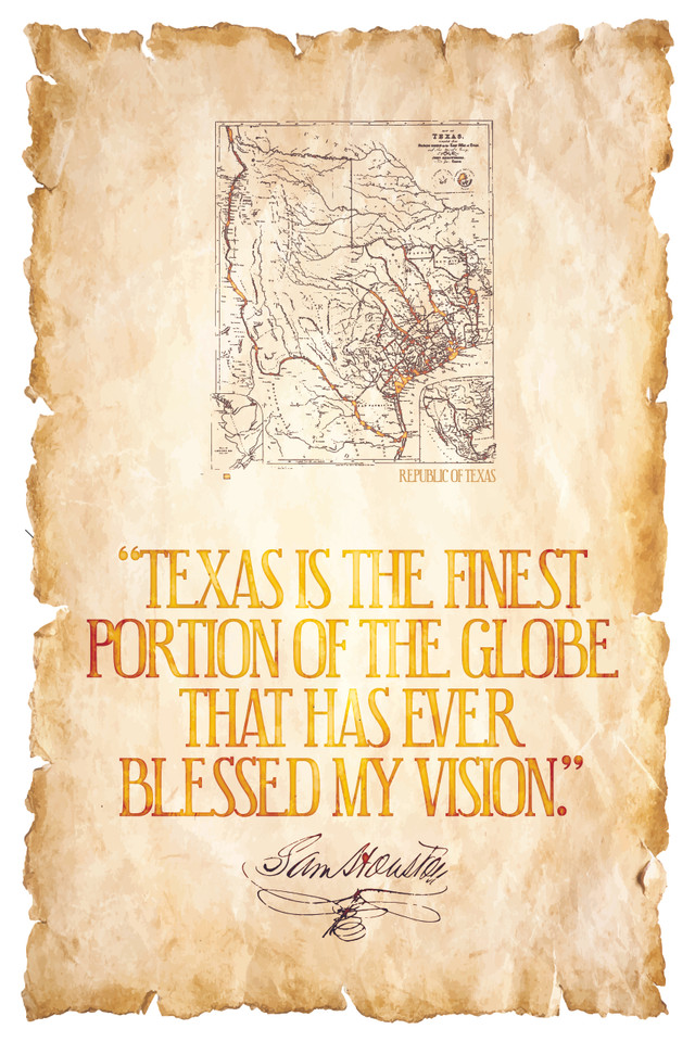 Sam Houston 18 x 12 Texas Poster