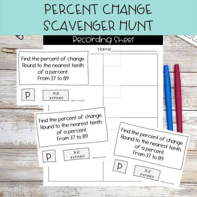 Percent Change Scavenger Hunt