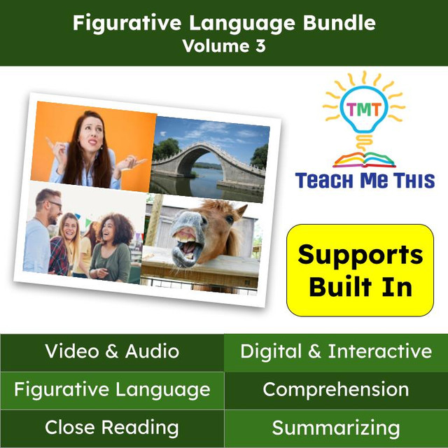 Figurative Language Bundle: Hyperboles, Idioms, Metaphors, Puns, and ...