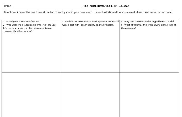 French Revolution Unit: Comic Strip and Debate activity with articles